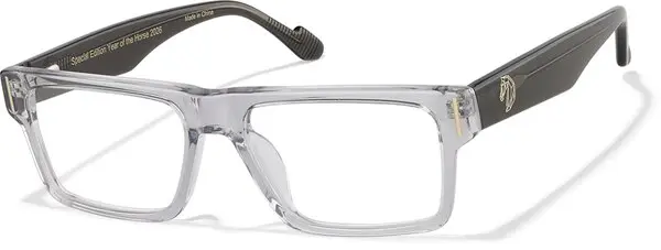 Zenni Sporty Rectangle Full Rim Glasses - Transparent Gray