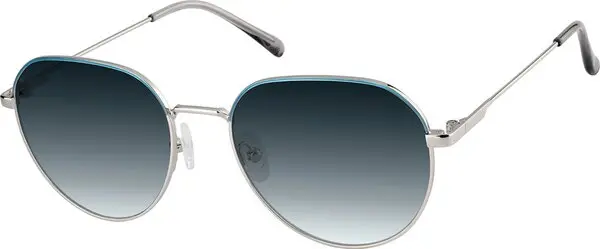 Zenni Aviator Rx Sunglasses Stainless Steel Full Rim Frame - Blue