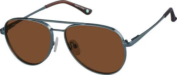 Zenni Aviator Full Rim Stainless Steel Sunglasses - Blue