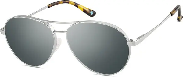 Zenni Aviator Full Rim Stainless Steel Sunglasses - Silver