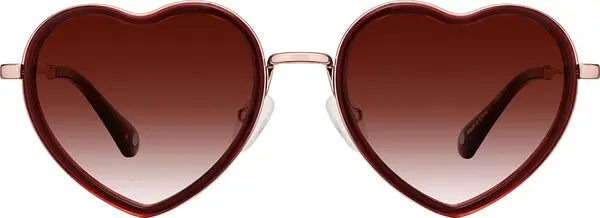 Zenni Heart Glasses Full Rim Frame - Red
