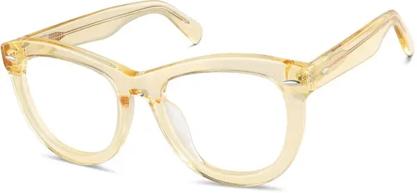 Zenni Bold Square Full Rim Glasses - Yellow