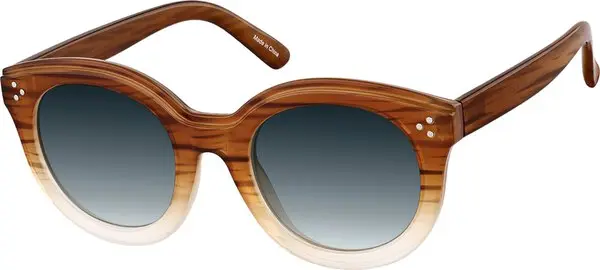 Zenni Round Full Rim Sunglasses - Brown