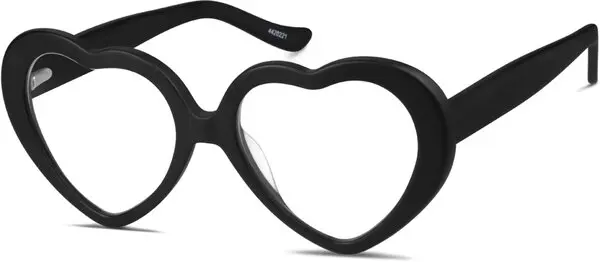 Zenni Heart Plastic Full Rim Frame - Black