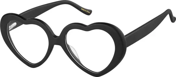 Zenni Heart Eyeglasses Full Rim Frame - Black