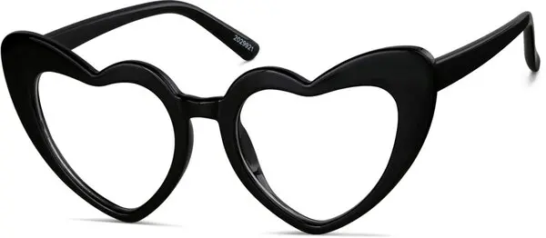 Zenni Heart Eyeglasses Full Rim Frame - Black