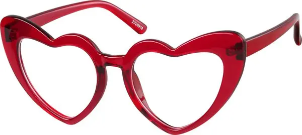 Zenni Heart Plastic Full Rim Frame - Cherry