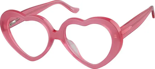 Zenni Heart Full Rim Frame Glasses - Pink