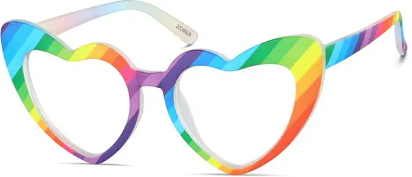 Zenni Heart Full Rim Frame Glasses - Rainbow