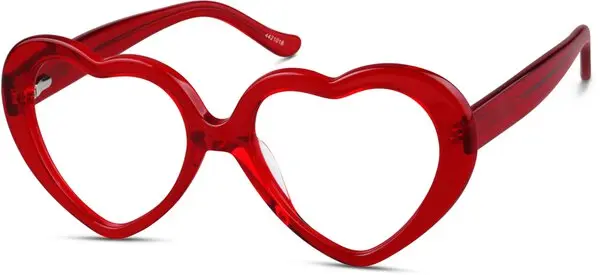 Zenni Heart Full Rim Frame - Red