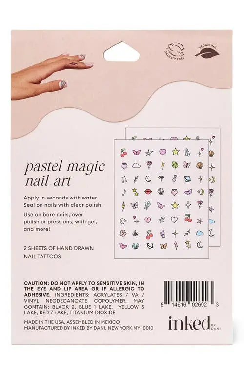 INKED BY DANI Pastel Magic Nail Art Temporary Tattoos - Multi