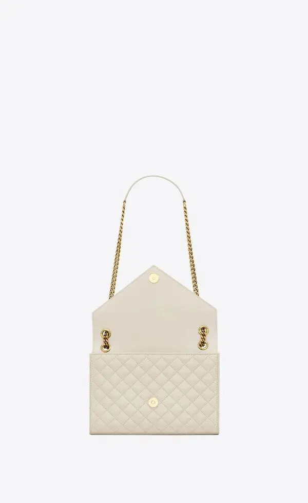 Saint Laurent Medium Envelope Bag In Matelassé Lambskin