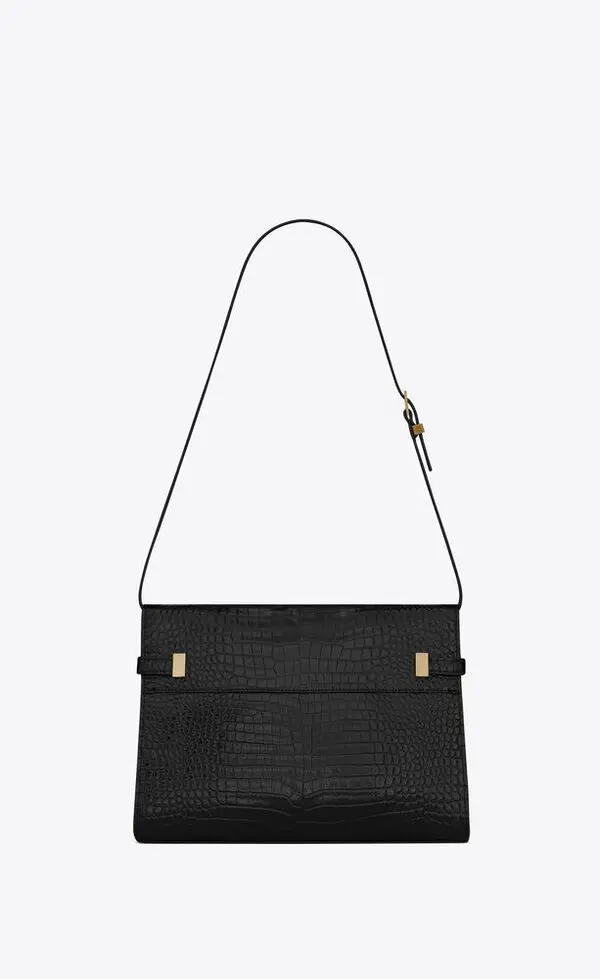 Saint Laurent Manhattan Crocodile-embossed Leather Shoulder Bag