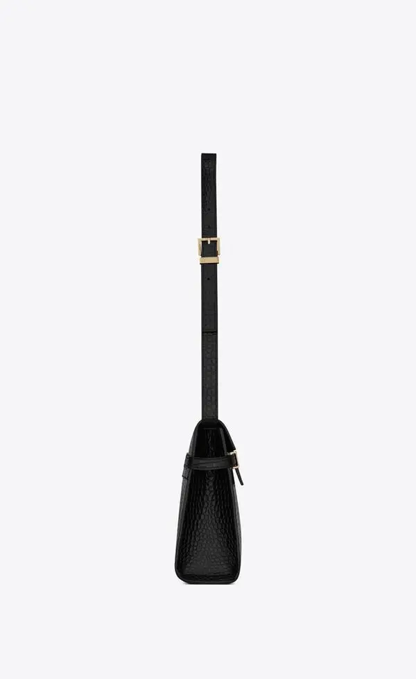 Saint Laurent Manhattan Crocodile-embossed Leather Shoulder Bag
