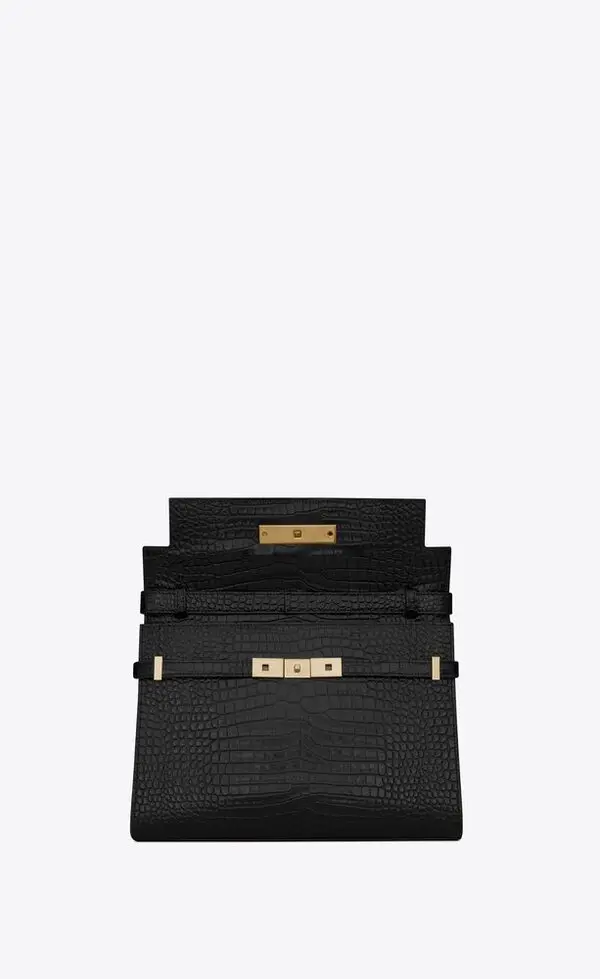 Saint Laurent Manhattan Crocodile-embossed Leather Shoulder Bag