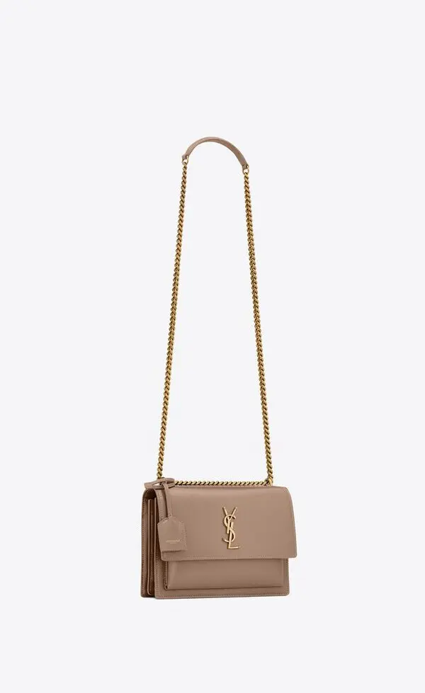 Saint Laurent Sunset Medium In Coated Bark Leather