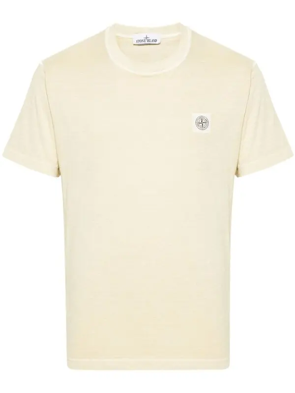 Stone Island Compass-patch Cotton T-shirt - Neutrals