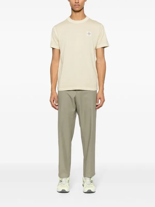 Stone Island Compass-patch Cotton T-shirt - Neutrals