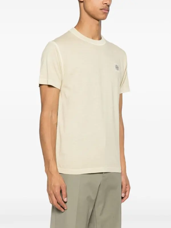 Stone Island Compass-patch Cotton T-shirt - Neutrals