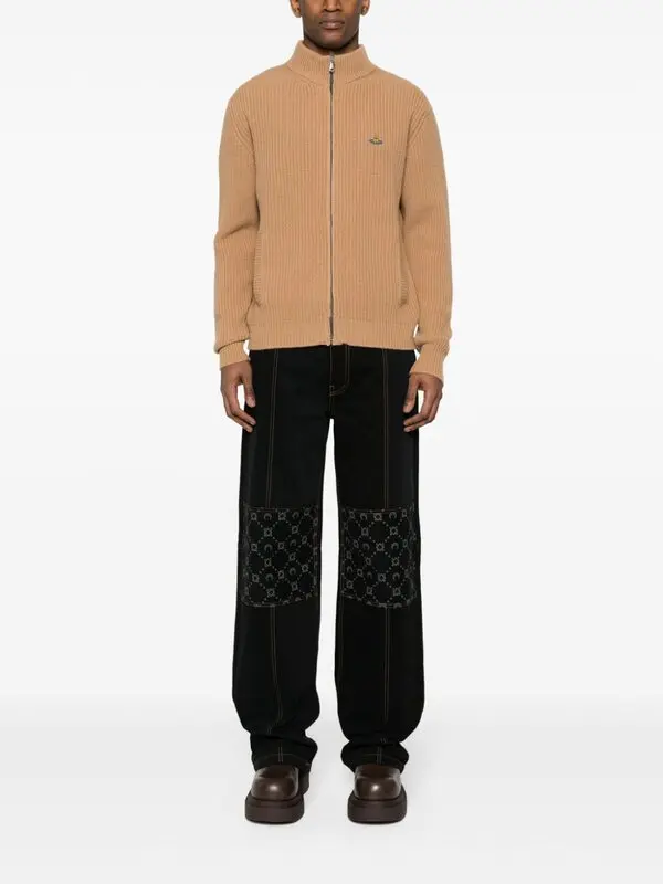 MARINE SERRE Moonogram-detail Wide-leg Jeans
