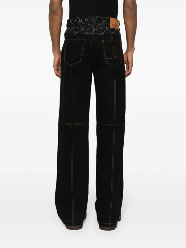 MARINE SERRE Moonogram-detail Wide-leg Jeans