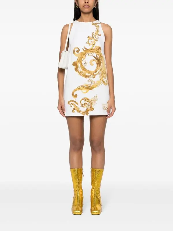 Versace Watercolour Couture Denim Mini Dress