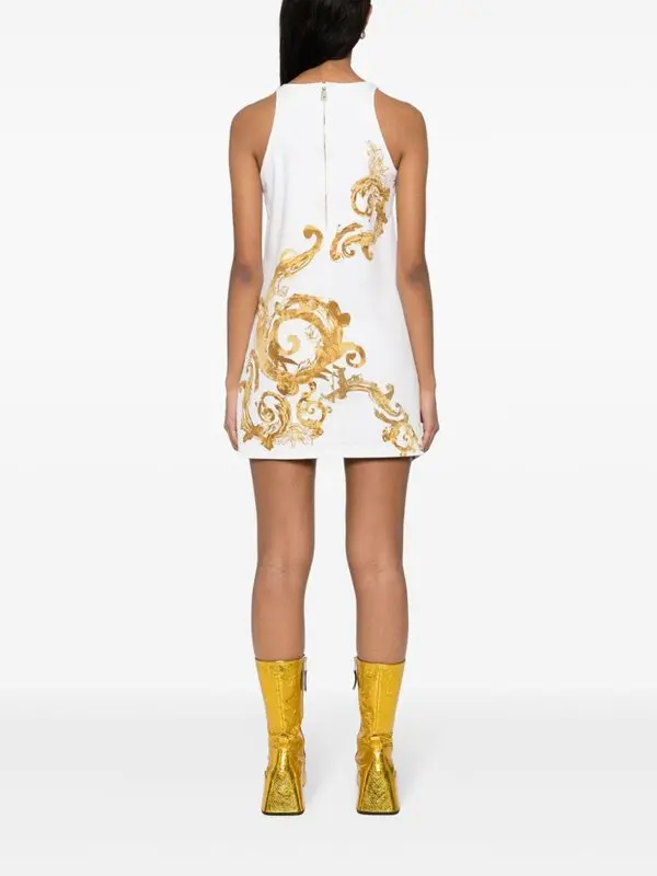 Versace Watercolour Couture Denim Mini Dress