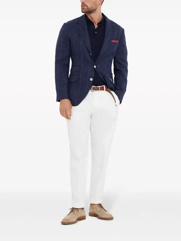 Brunello Cucinelli Ribbed-knit Polo Shirt
