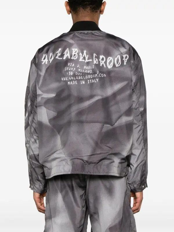 44 LABEL GROUP Crinkle Graphic-print Bomber Jacket