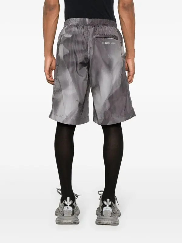 44 LABEL GROUP Crinkle Graphic-print Shorts