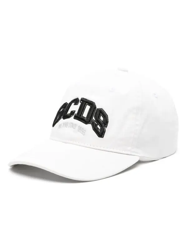 Gcds Logo-embroidered Cotton Cap - White