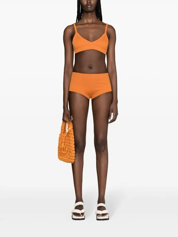 Alanui High-waist Ribbed Shorts