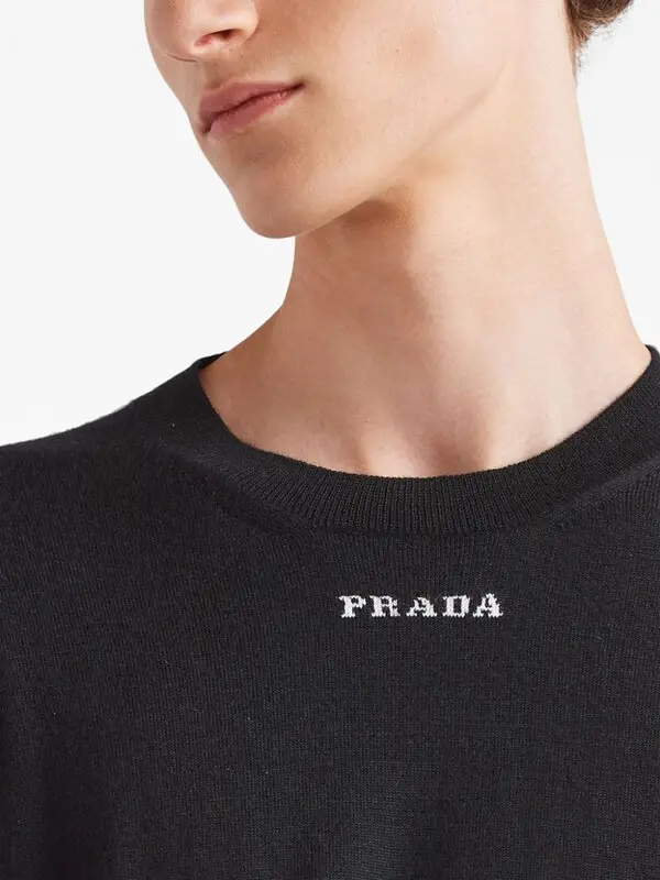 Prada Intarsia-logo Cashmere Jumper