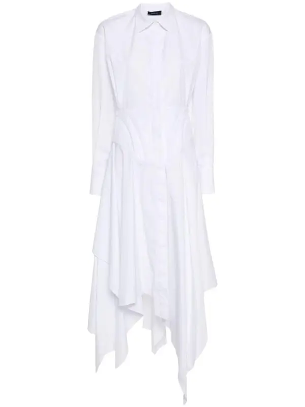 MUGLER Poplin Midi Dress - White