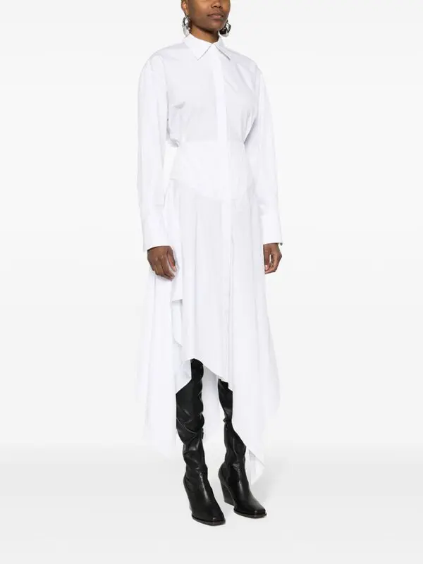 MUGLER Poplin Midi Dress - White