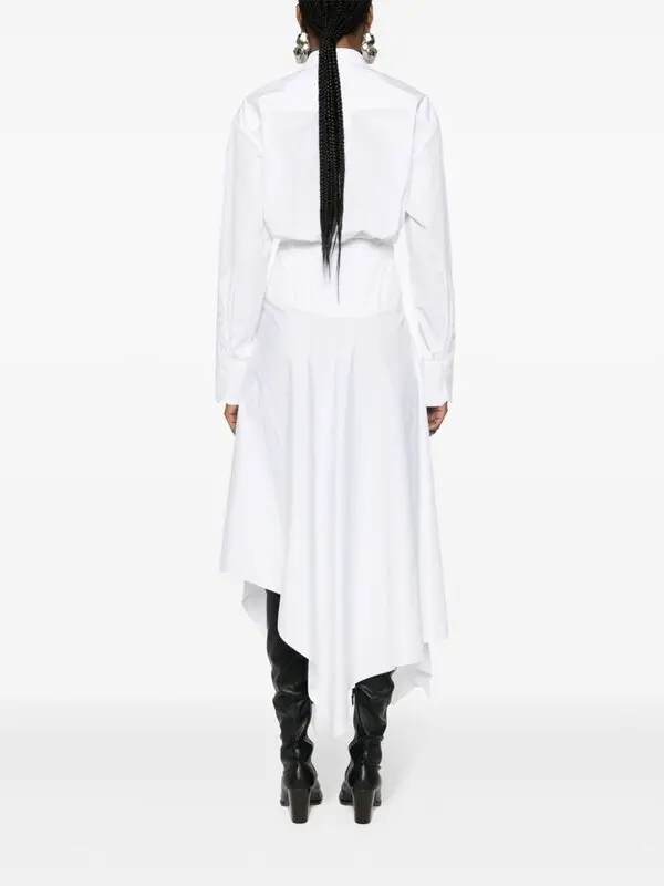 MUGLER Poplin Midi Dress - White