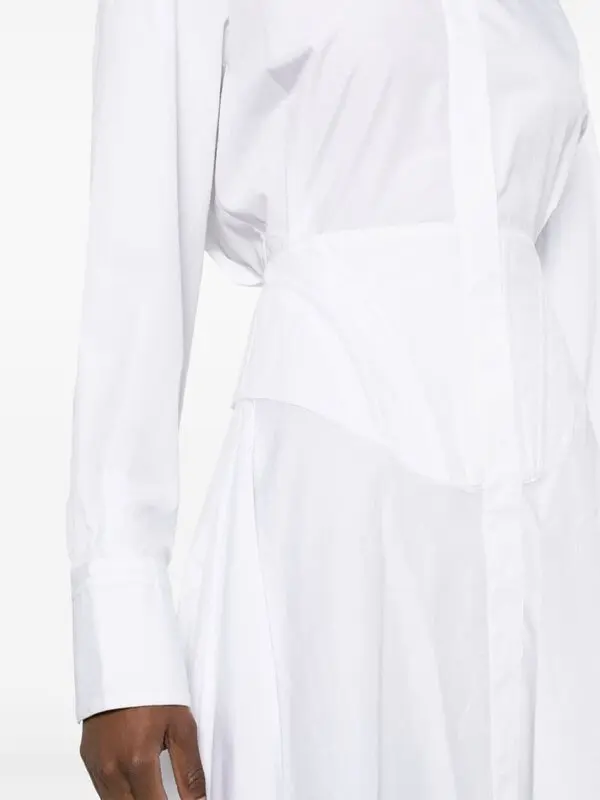 MUGLER Poplin Midi Dress - White
