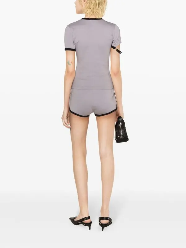 COURREGES Cotton Mini Shorts - Grey