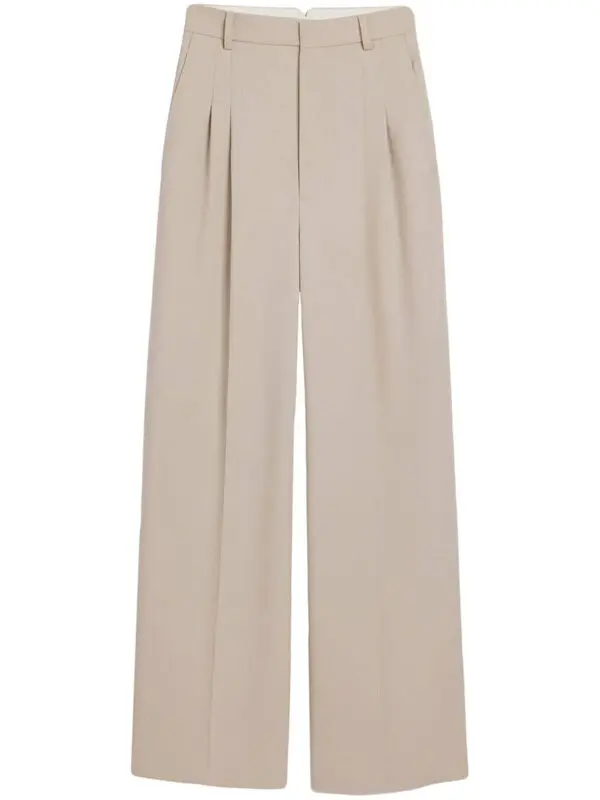 Ami Wide-leg Tailored Trousers - Neutrals