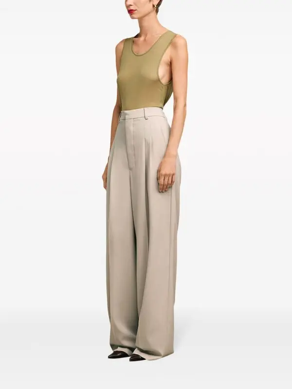 Ami Wide-leg Tailored Trousers - Neutrals