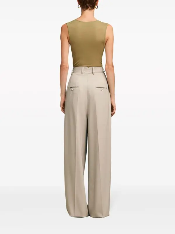 Ami Wide-leg Tailored Trousers - Neutrals