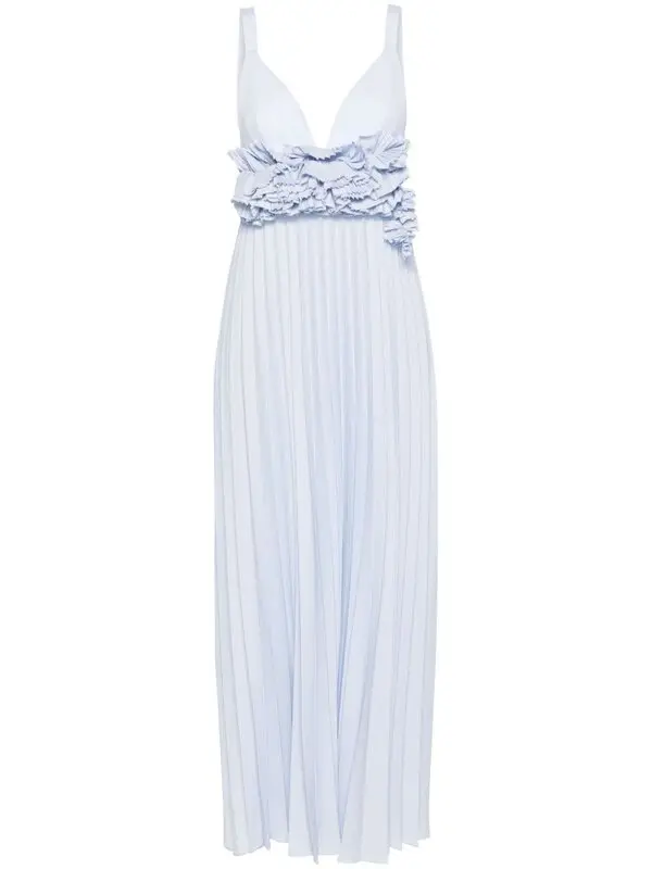 P.a.r.o.s.h Floral-appliqué Pleated Gown