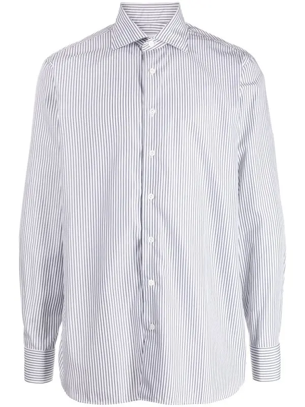 LARDINI Striped Cotton Shirt - White