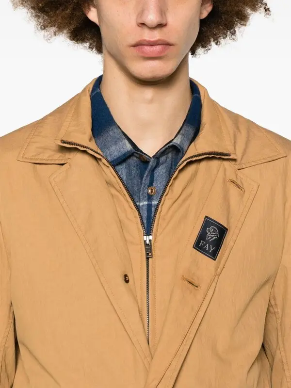FAY Morning Single-breasted Coat - Neutrals