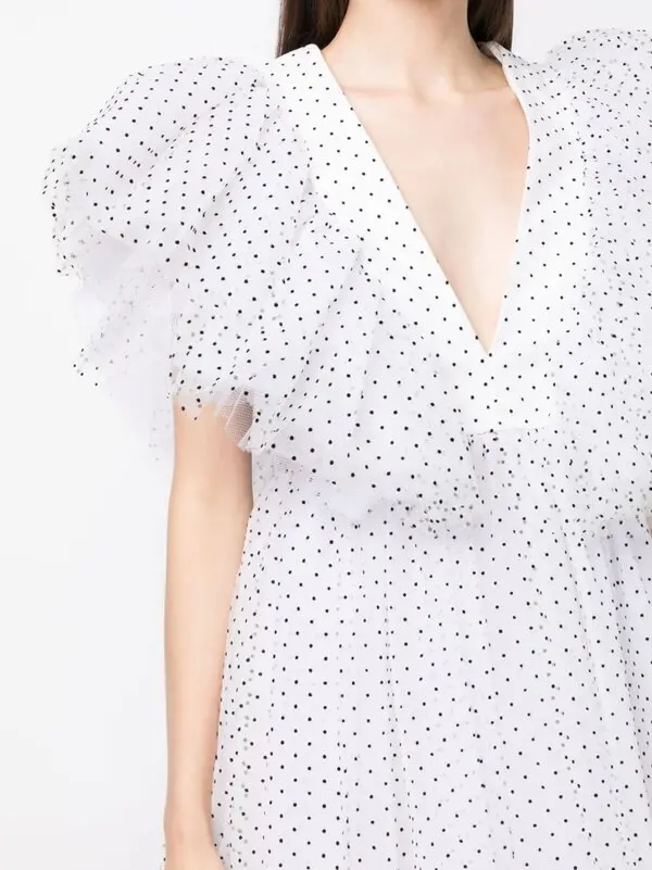 MACGRAW Tabetha Micro-dot Print Flared Dress