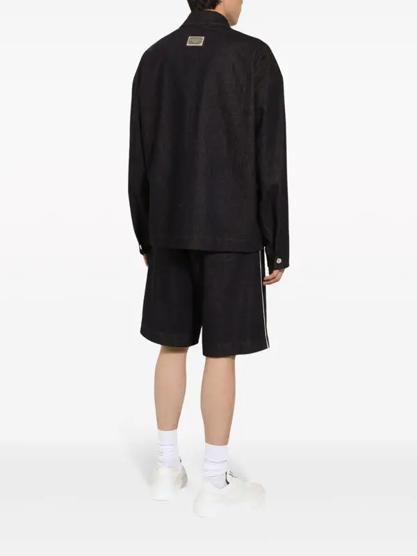 Dolce & Gabbana Logo-plaque Denim Bermuda Shorts