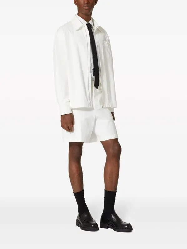 Valentino Garavani V-detail Canvas Bermuda Shorts