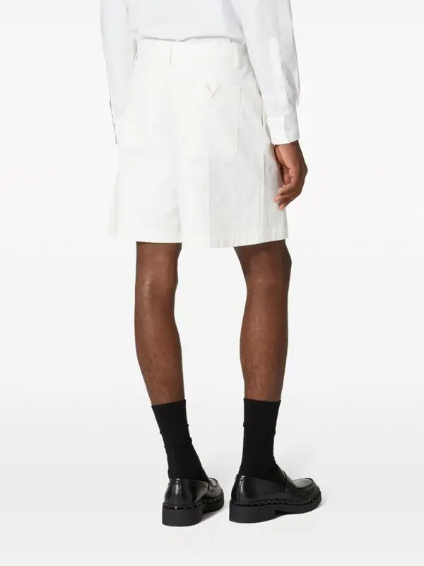 Valentino Garavani V-detail Canvas Bermuda Shorts
