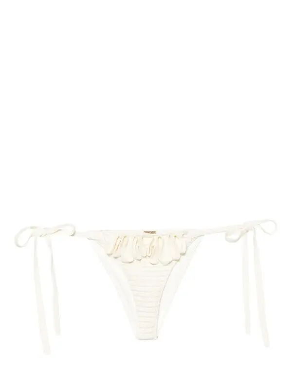 Cult Gaia Carita Crochet-knit Bikini Bottom - White