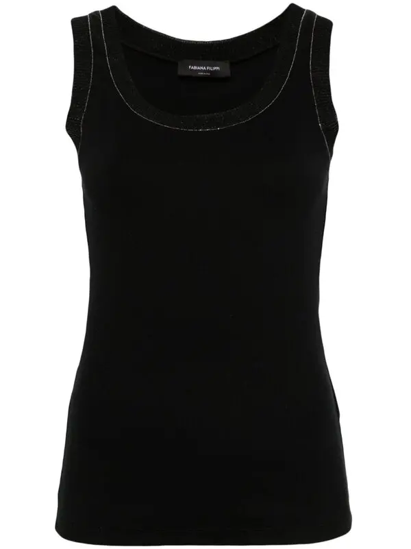Fabiana Filippi Studded Scoop-neck Tank Top